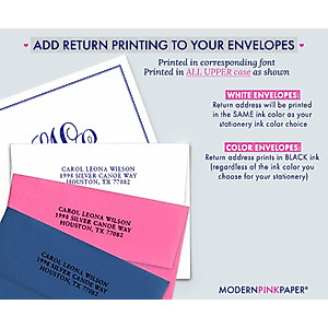 Classic Monogram Stationary Set FOLDED NOTE CARDS, Personalized Stationary Set, Personalized Monogram Stationery Set, Your Choice of Colors and Quantity