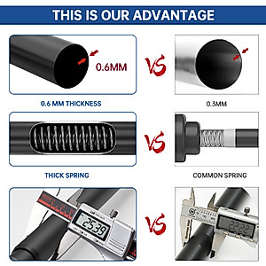 Eboatop Long Tension Shower Curtain Rod 62-105 inches - Adjustable Non-Slip Spring Tension Curtain Rod for Bathroom, Window, Doorway, Matte Black