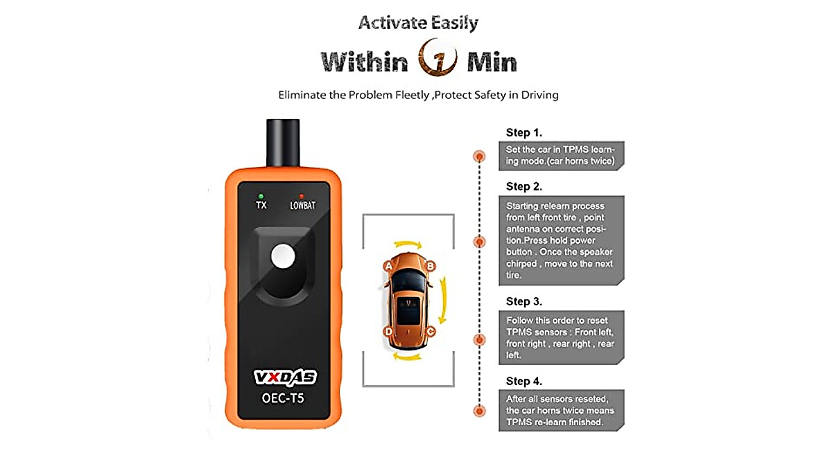 Vxdas Tpms Relearn Tool For Gm Tire Sensor Tpms Reset Tool Tire Pressure Monitor System