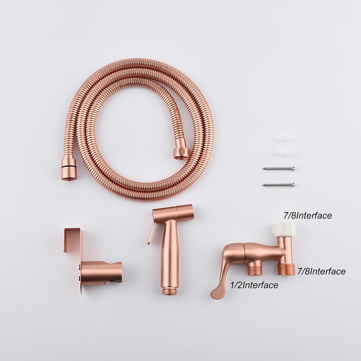 ZQLOEINC Toilet Bidet Spray, Hand-held, pet Bathing Appliance Toilet Bidet Spray, Hose and Brass Valve are Made 304 Stainless Steel (Delivered in 3-8 Days)