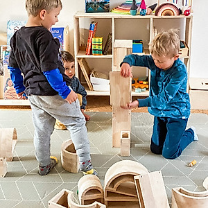 Xylolin Over-Sized Hollow Wooden Block Set for Kids, Natural 29 Piece Set of Large Wood Blocks, Toddler Building and Stacking Blocks, Wooden Toys Building Blocks for Toddlers