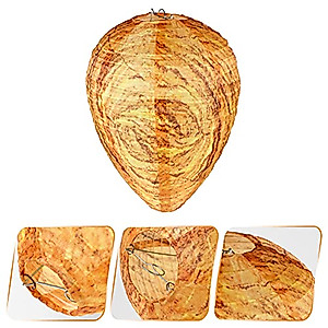 Hanging Fake Wasp Nest Wasp Nest Decoy Natural Wasp Friendly Hornets Nest Lantern for Garden Yard Outdoor