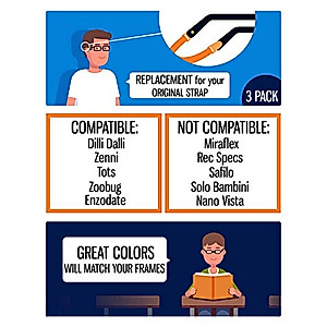 Geborilma Kids Glasses Strap with Snap Button - 3 PACK Elastic Eyeglass Band for Kids Baby Toddler - Sport Eyeglasses Bands Light Purple