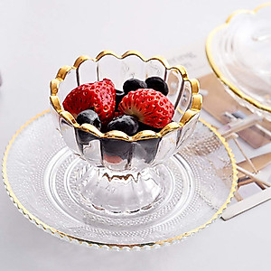 Cabilock Clear Tumblers Clear Pudding Bowls Ice Cream Cup Paper Cup Glass With Cover Mini Measuring Cups Glass
