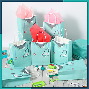 30 Pieces Nurse Graduation Gifts Bag, Thank You Nurse Craft Paper Goodie Bags with Handles Scratch Panel for Nurse Coworkers Medical Graduation Party Nurse Appreciation Week Gifts Supplies (Fresh)