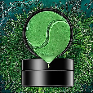 npkgvia 60 PCS Green Tea Under Eye with and Collagen for Dark Circles Puffiness Eye Gel Patch Eye Pad for Wrinkles Eye Bag 10ml Loose Skin (Pink, One Size)