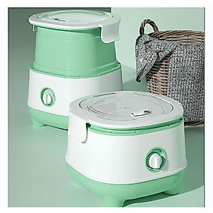 Small Portable washing machine，Camping laundry washer ，Portable Laundry Tub with Pipe,mini Washer,Small Clothes Washing Machine Washer for baby,Pet clothes,Travelling,Camping (Green)