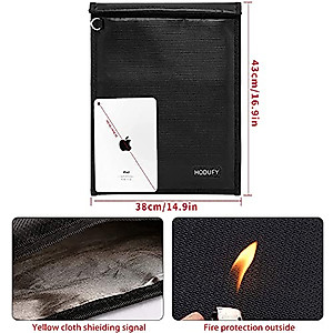 Faraday Bag for Laptops (20 x 15 inches), Faraday Cage, Faraday Bags for Phones & Key Fobs, Fireproof & Water Resistant Bag, Anti-Theft Pouch, Anti-Hacking Case Blocker (Black)