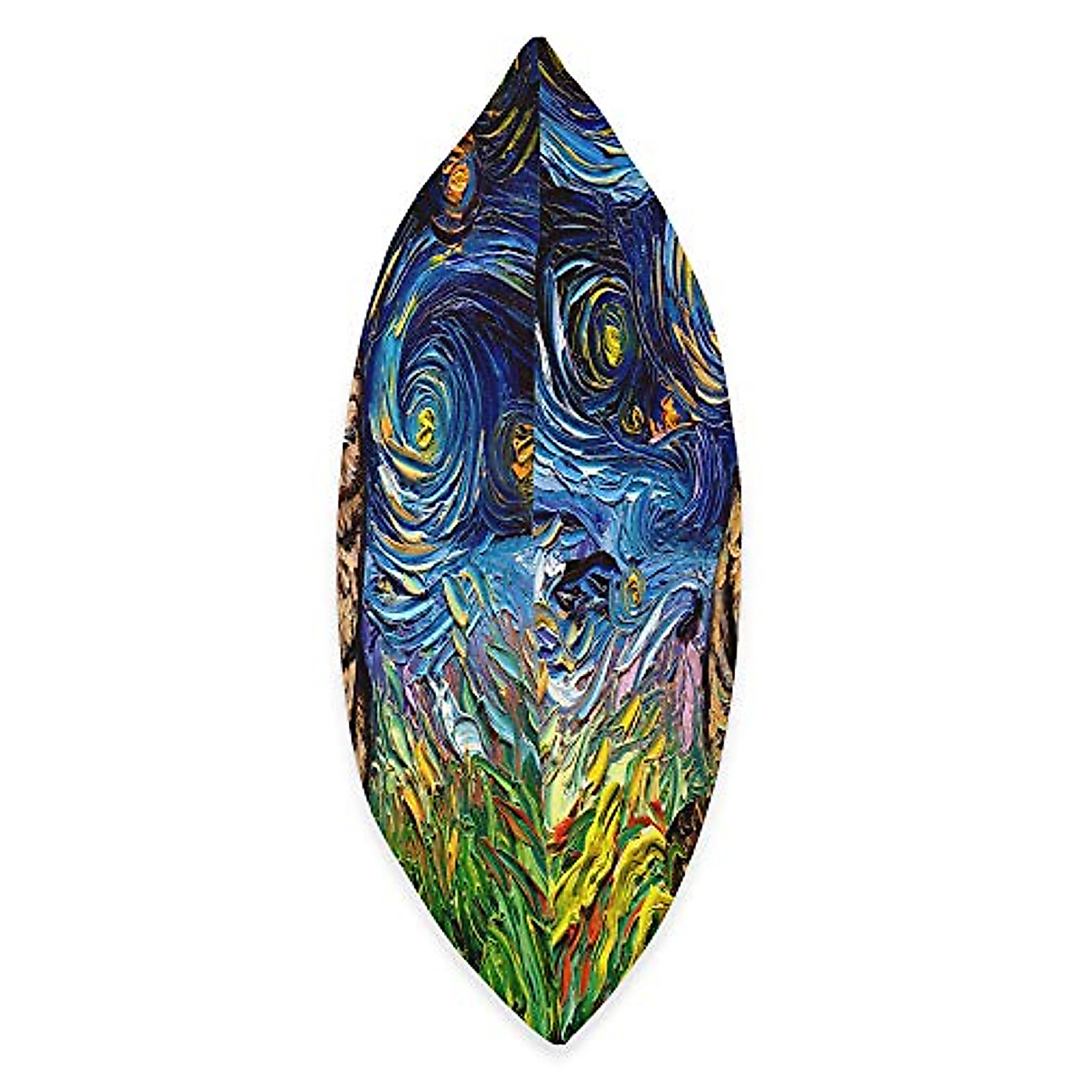 Sagittarius Gallery Brown Tabby Cat Starry Night Impressionist Animal Art by Aja Throw Pillow, 18x18, Multicolor