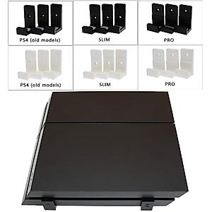New Game Storage Set Bracket Wall Mount Console Stand Controller Holder Host Rack(1 set-For PS4(old models),white)