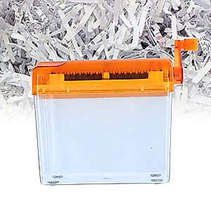 TOPINCN Manual Paper Shredder, Portable Shredder Compact Structure with Hand Crank for School for Office Desktop for Home(Orange)
