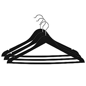 Home Basics, Black Non-Slip Space-Saving Rubberized Plastic Hangers