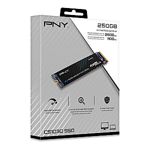 PNY CS1030 250GB M.2 NVMe PCIe Gen3 x4 Internal Solid State Drive (SSD) - M280CS1030-250-RB