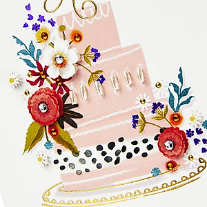 Hallmark Signature Birthday Card for Sister (Elegant Cake)