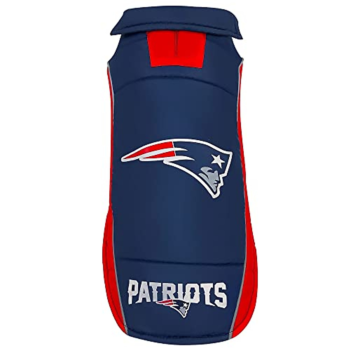 NFL New England Patriots Puffer Vest for Dogs & Cats, Size Medium. Warm, Cozy, and Waterproof Dog Coat, for Small and Large Dogs/Cats. Best NFL Licensed PET Warming Sports Jacket