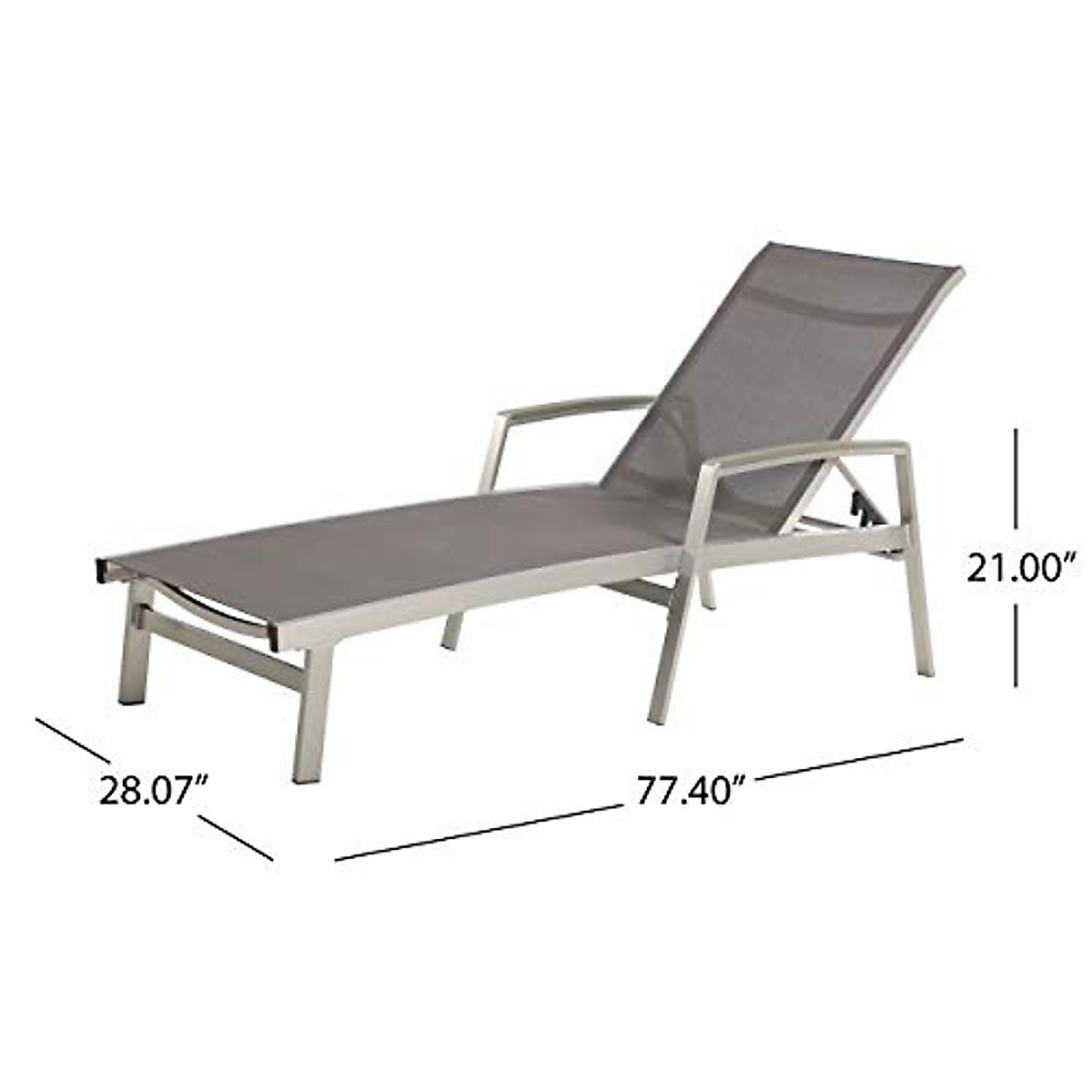 Christopher Knight Home Joy Outdoor Mesh and Aluminum Chaise Lounge (Set of 2), Gray