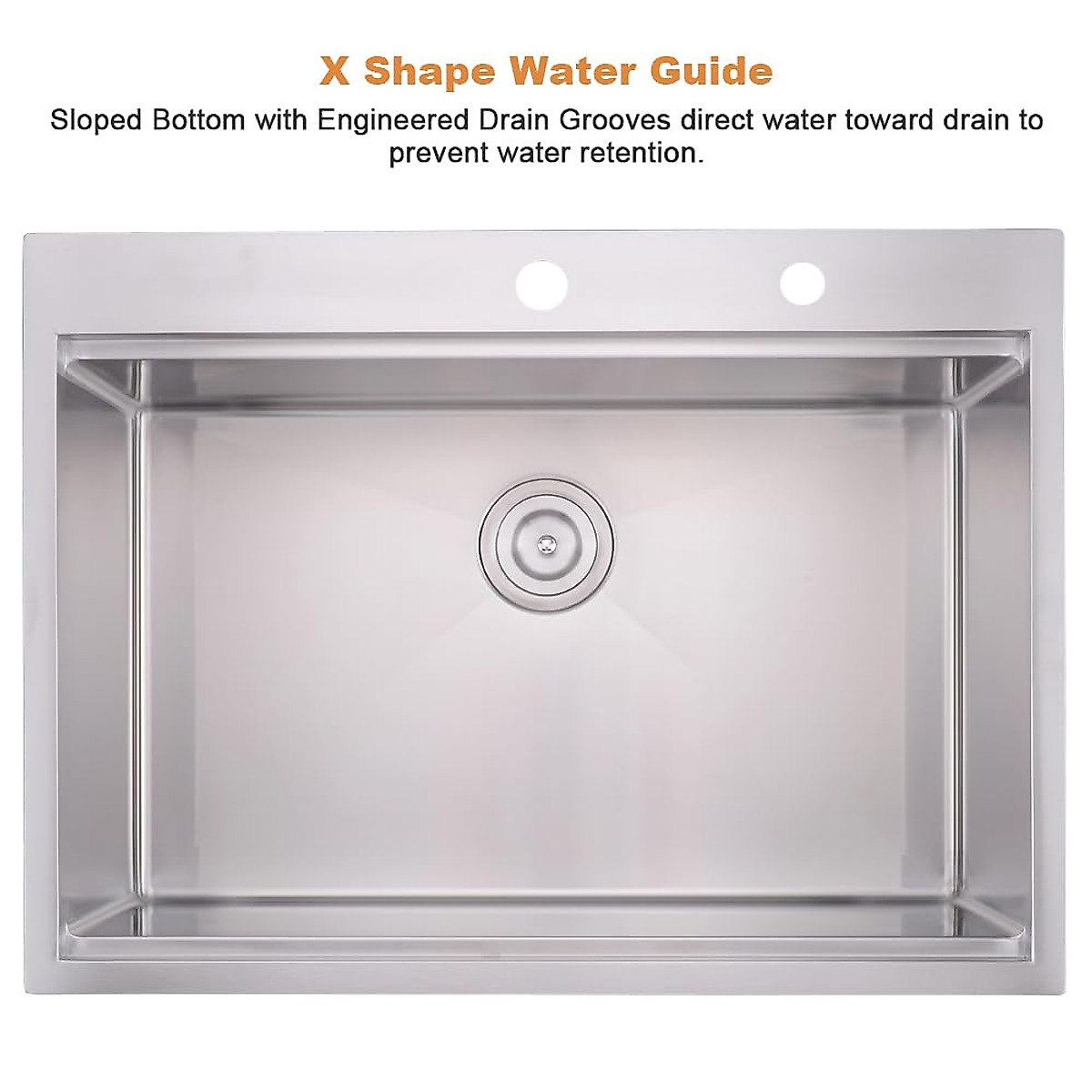 33 In Drop In Kitchen Sink Workstation-Bokaiya Kitchen Sink 33x22 Drop In Workstation Sink Topmount 16 Gauge Single Bowl Stainless Steel Kitchen Sink with Cutting Board
