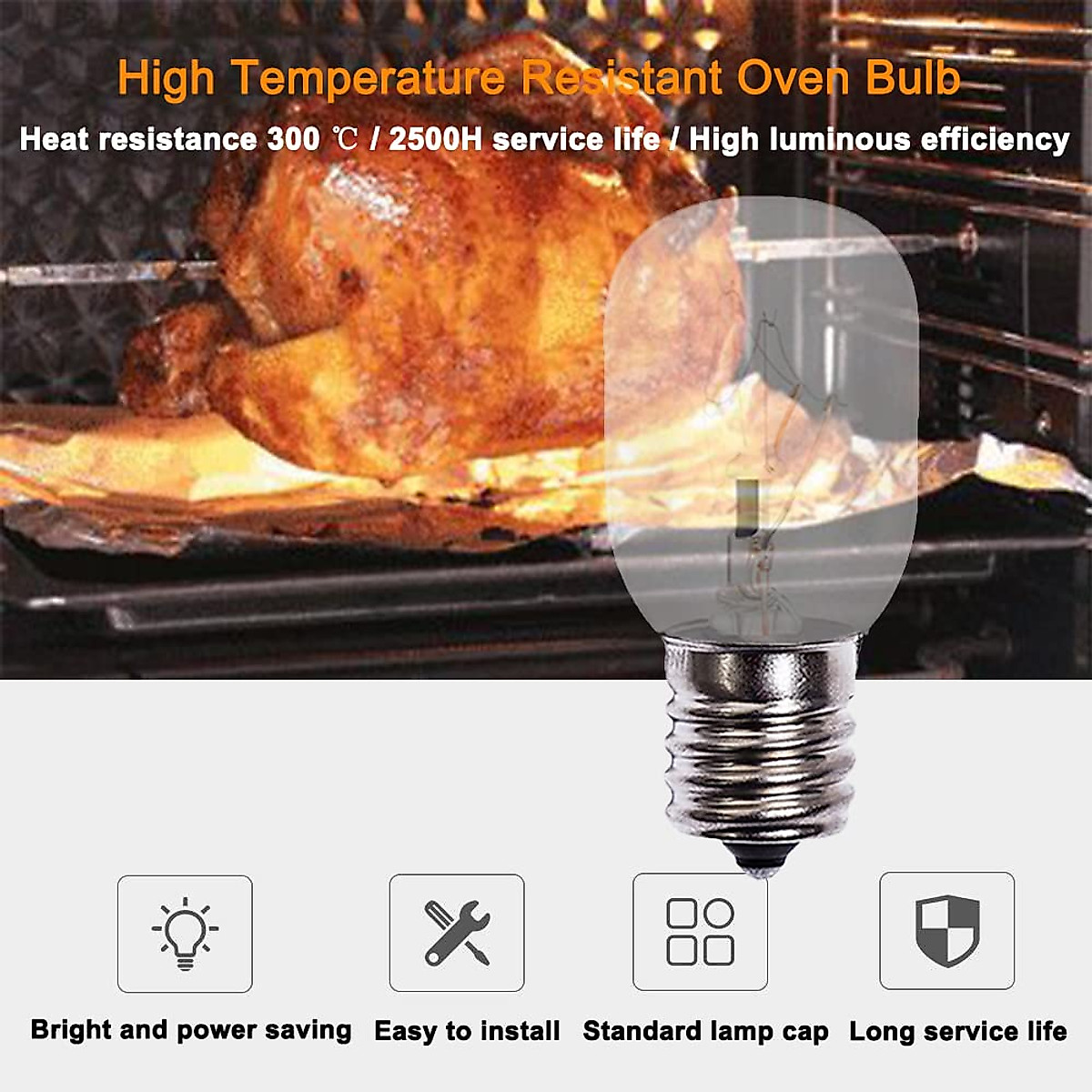 8206232A Light Bulb for Whirlpool Microwave,40W 125V E17 Under Hood Microwave Bulb Fit for Whirlpool Maytag GE Amana Over The Range Hood Microwave Lava Lamp, 6 Pack