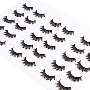 Wleec Beauty False Eyelashes, Dramatic Strip Lashes Pack Handmade Thick Fake Eyelashes Black (F36, 15 Pairs/3 Pack)
