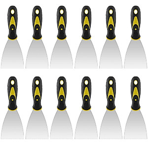 ZEONHAK 12 PCS 3 Inches Putty Knife, Heavy Duty Putty Knife Scraper, Spackle Knife for Drywall Finishing, Plaster Scraping, Patching and Painting, Decals, and Wallpaper