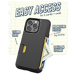 Smartish iPhone 13 Pro Wallet Case - Wallet Slayer Vol. 1 [Slim + Protective] Credit Card Holder - Black Tie Affair