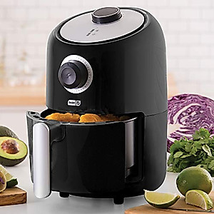 DASH Compact Air Fryer Oven Cooker with Temperature Control, Non-stick Fry Basket, Recipe Guide + Auto Shut off Feature, 2 Quart - Black