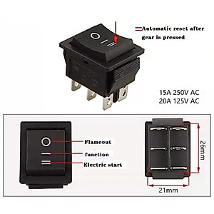 Feather butterfly Replace Start On Off Switch for Harbor Freight Predator 7000/8750 Watt 63086 63085 63087