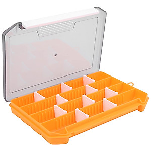 Yuecoom Fishing Tackle Storage, Single‑Layer Insert Lure Box Fishing Tackle Box, Fishing Utility Box with Removable Dividers (Orange)