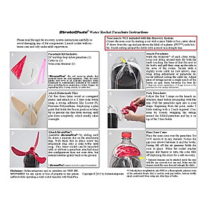 Relationshipware StratoChute 24" Red Rip-Stop Nylon Parachute for Water or Model Rocket