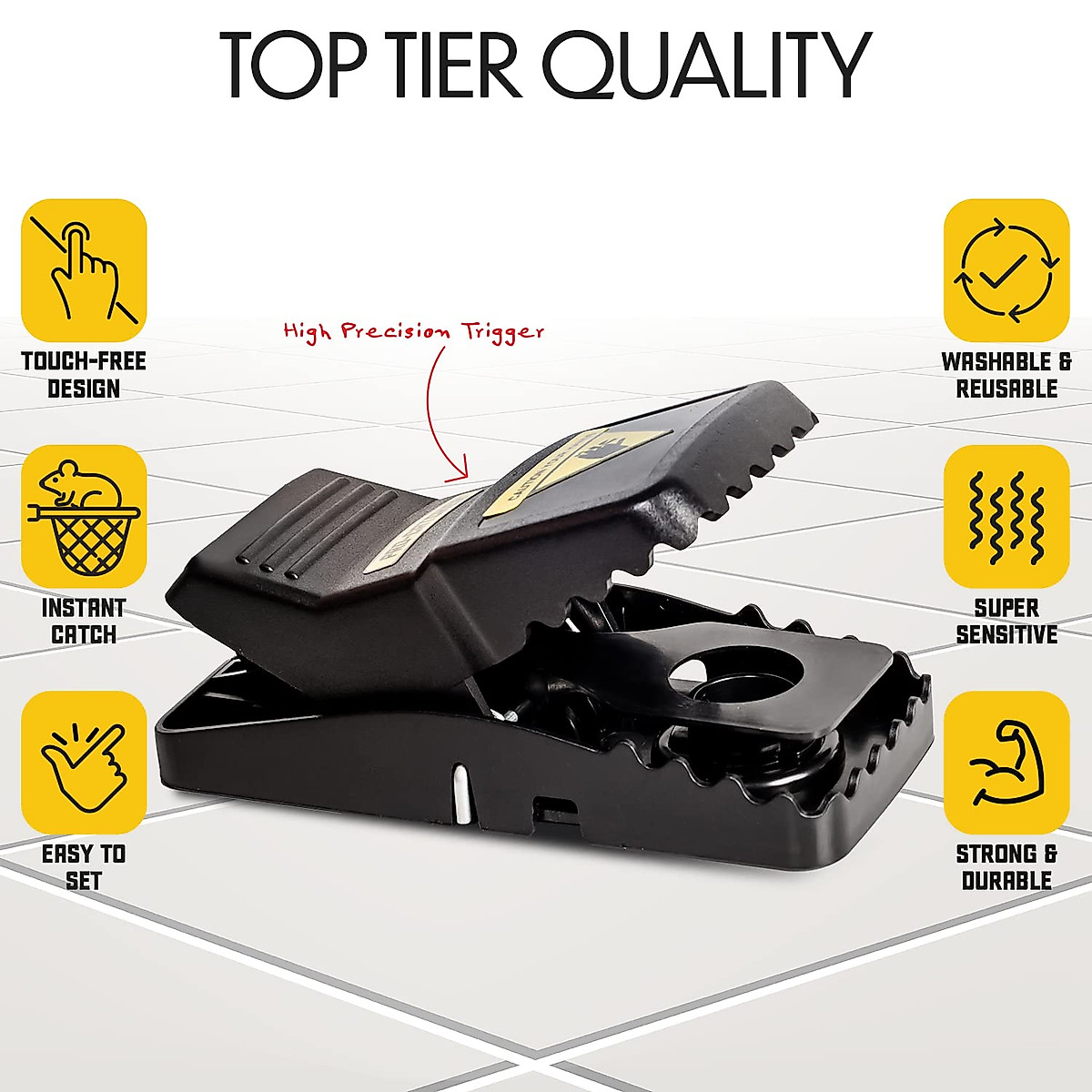 Mouse Traps Large Rat Traps Indoor Set of 24, 18 Reusable Mouse Traps and 6 Glue Traps Mouse Traps Indoor for Home Powerful Traps for The House - 24 Pack