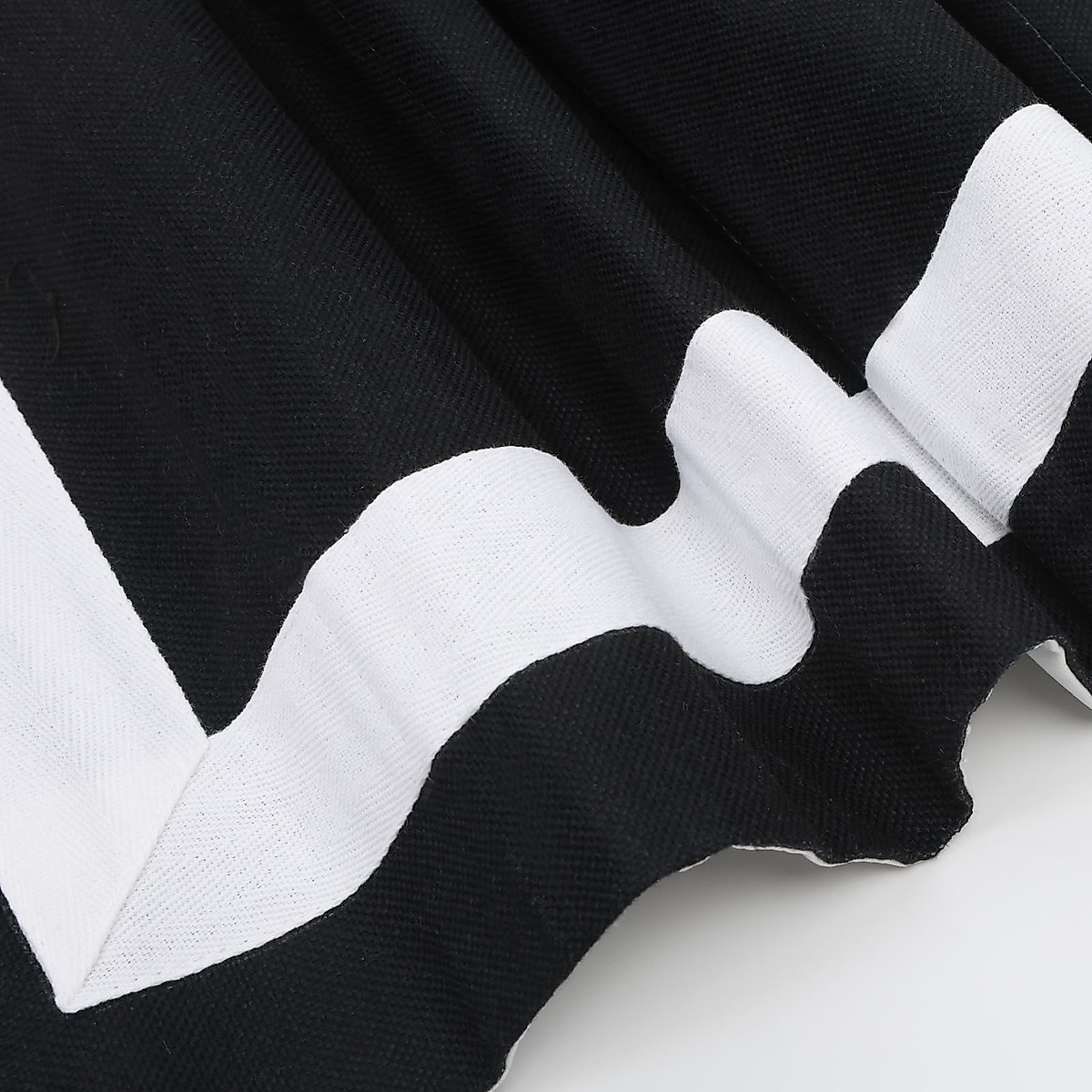 Cordless Blackout Roman Shades for Windows, Black Roman Blind with White Trim, Custom Fabric Roman Window Blinds for French Doors, Kitchen Windows