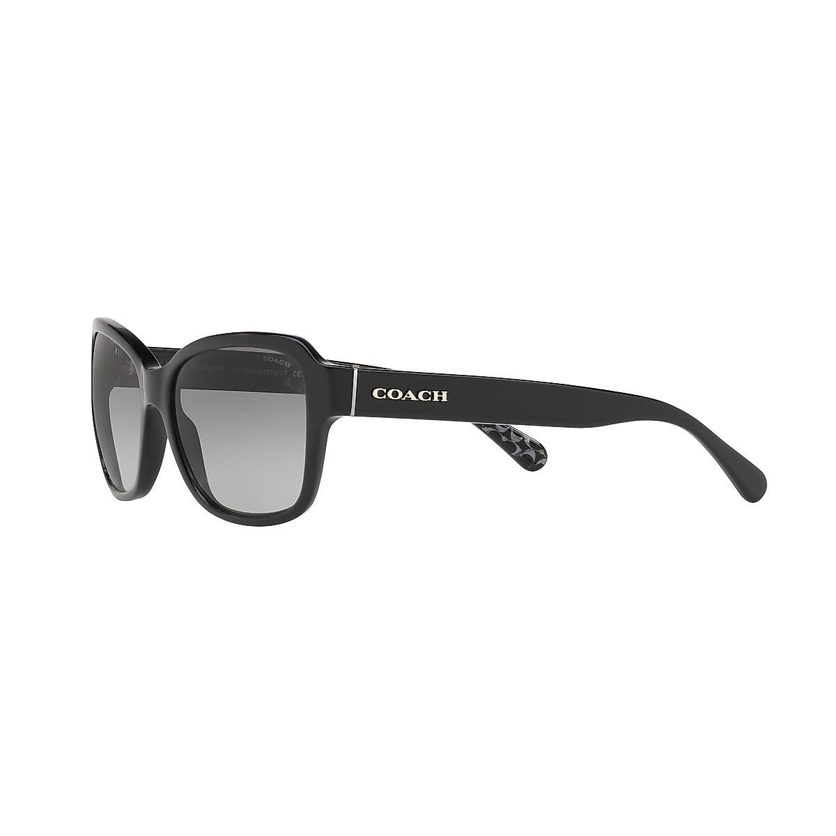 Coach HC8232 Sunglasses, Black/Dark Grey Gradient, 56 mm