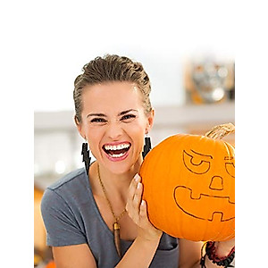 Gejoy 3 Pairs Women Fashion Retro Neon Earrings for 80s Party or Retro Costume Party (Black, Purple, Rose Red)