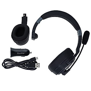 RoadKing RKING4000 Noise Cancelling Bluetooth Headset Mono to Stereo Wireless Headset with Advanced Noise Cancellation, Black