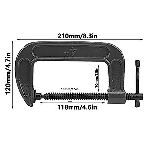 2Pcs Malleable Steel C Clamp, 4 Inch G Clamp with Wide Jaw Openings and T Bar Handle, Wood Working Tool, Welding Clamp, for Woodworking, Welding, Home Improvement and Building