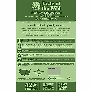 Taste Of The Wild Rocky Mountain Grain-Free Dry Cat Food With Roasted Venison & Smoke-Flavored Salmon 14lb