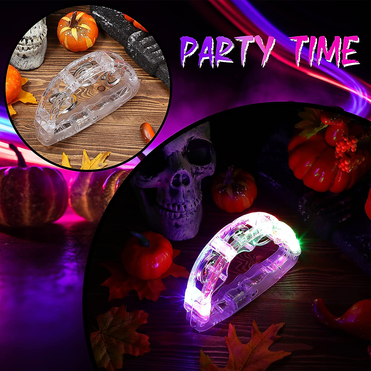 12 Pieces Light Up Tambourine LED Flashing Tambourine Musical Flashing Tambourine Handheld Percussion Instrument Glow Tambourines for Adults Wedding Party Toys(White)