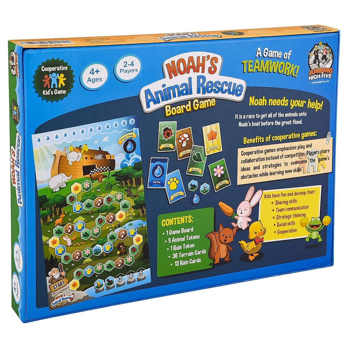 Jumping High Five Noah’s Animal Rescue! Cooperative Noah’s Ark Bible Story Board Game for Kids Ages 4+, No Reading Required and Easy to Learn