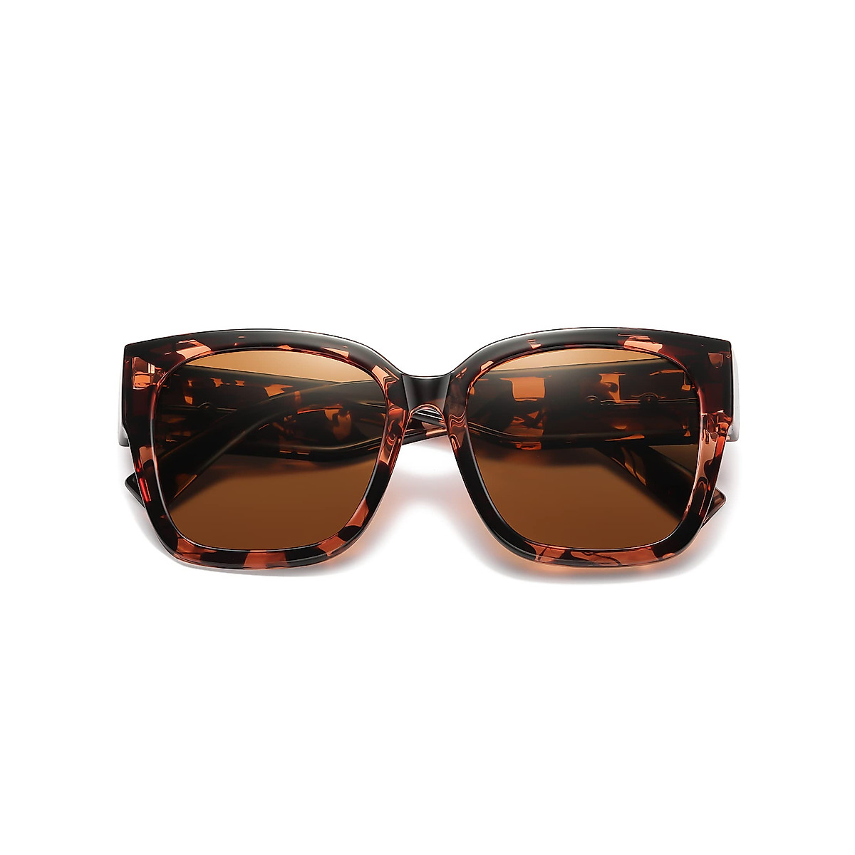 MEETSUN Fit Over Glasses Sunglasses for Women Men Large Trendy Polarized Sunglasses for Driving UV Protection Tortoise Brown