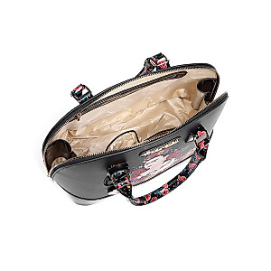 Frida Kahlo Licensed Flower Collection Handbag (Black)