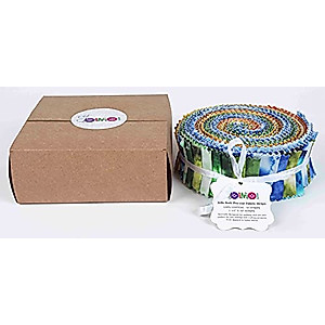Soimoi 40Pcs Tie Dye Print Precut Fabrics Strips Roll Up 1.5x42inches Cotton Jelly Rolls for Quilting - Multicolor