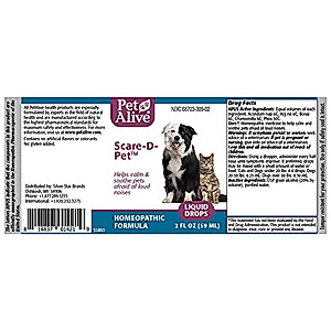 PetAlive Scare-D-Pet for Fear of Loud Noises in Dogs and Cats, 59 mL