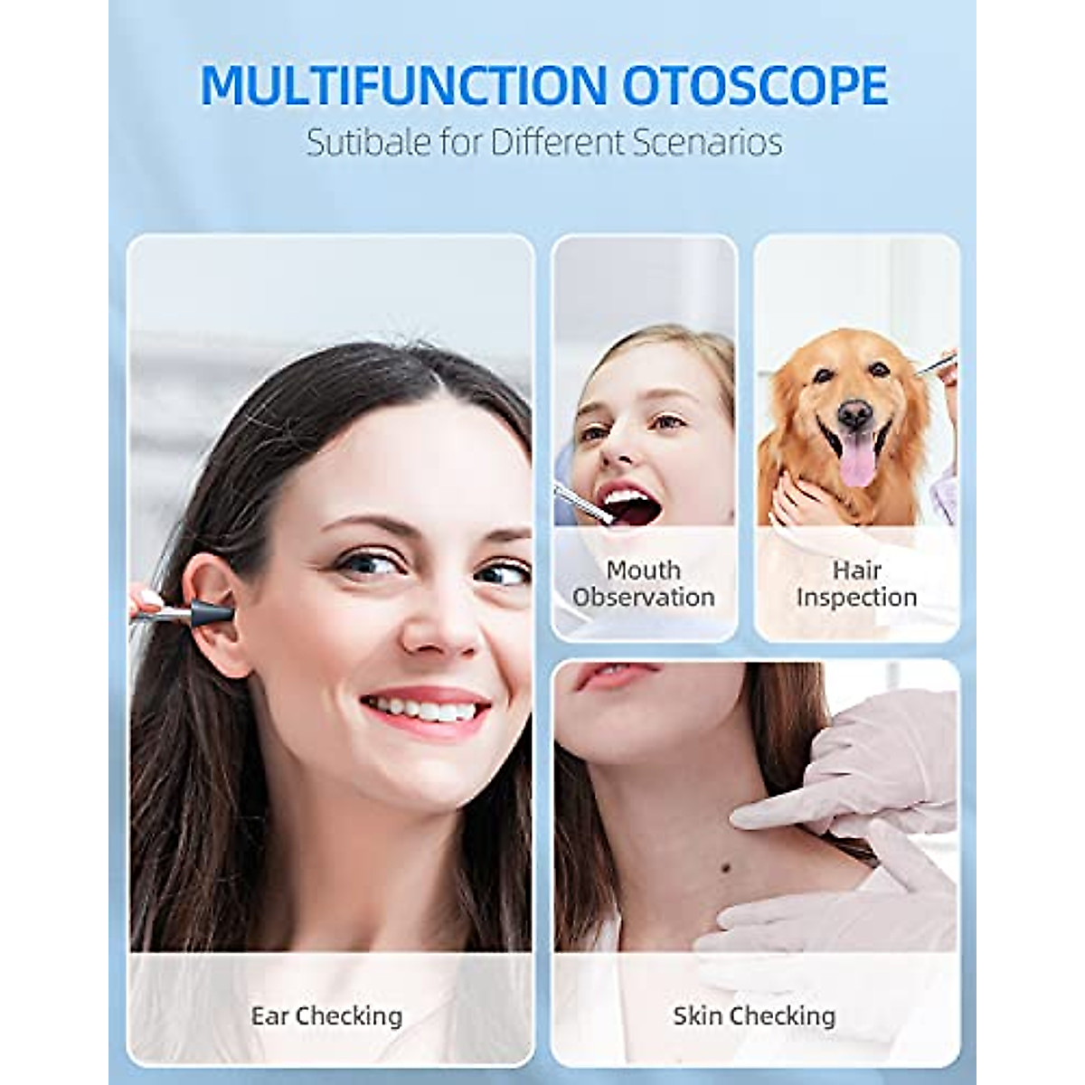 Digital Otoscope with Light, Ear Camera with Ear Wax Removal Tool, ScopeAround Ear Cleaning Camera with 5" Screen for Kids, Adults & Pets, Ear Scope, 32GB Card Supports Photo and Video Recording.