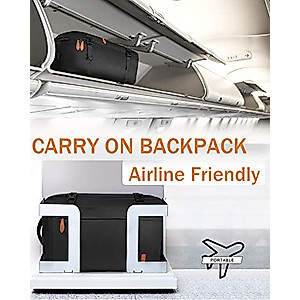 Carry on Backpack with DIY Divider, 45L Travel Backpack Airline Approved for Men, Underseat Luggage Suitcase Daypack Overnight Weekender Bags for Flight Personal Item, Gifts for Travelers Women, Black