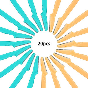 NEBURORA 20 Pcs Eyebrow Razor Trimmers for Women and Men Face Hair Removers, Portable Size