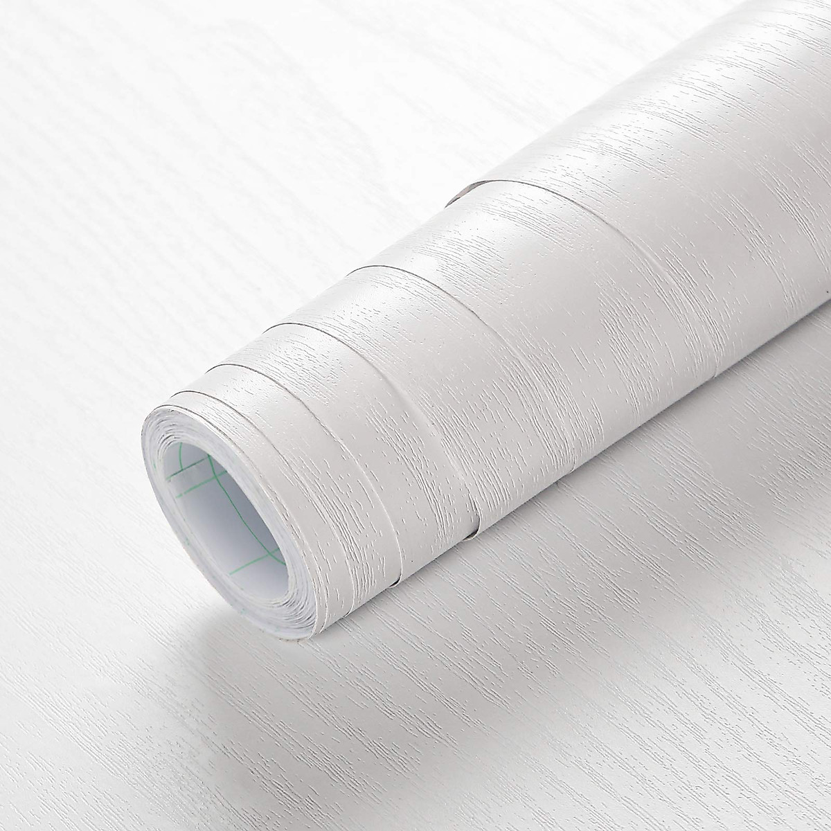 Homease White Wood Grain Contact Paper 24 x 196 in, Self-Adhesive Wallpaper Peel and Stick Removable Decorative Wall Covering Vinyl Film for Shelf Liner Furniture Kitchen Cabinet Countertop Drawer