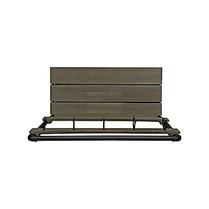 Christopher Knight Home Kay Indoor Industrial Acacia Wood Bench with Shelf and Coat Hooks, Gray Finish, Rustic Metal