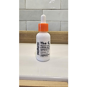 Vitamin C B E, and Ferulic Serum For Face By BioBare | 20% Pure Vitamin C W/Hyaluronic Acid | Helps Keep Skin Young, Moist, Bright & Glowing | Helps With Fine Lines, Wrinkles, Dark Spots | 1Fl Oz