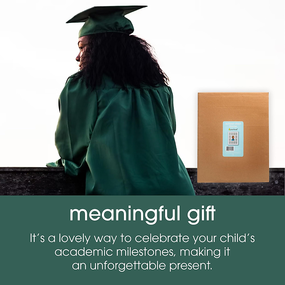 Pearhead School Years Picture Frame K-12 Keepsake, Collage Wall Decor for Kindergarten to 12th Grade Graduation, Multi Photo Display, Ideal Graduation Gift, Fits 13 Wallet Size Photos - White