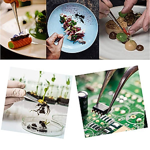 Set of 7 Culinary Specialty Tools, Professional Chef Plating Decorating Kit, Stainless Steel, TuNan Cooking Tweezers Precision Tong, Saucier Decorating Spoon, Serving Slotted Spoon, Cake Icing Spatula